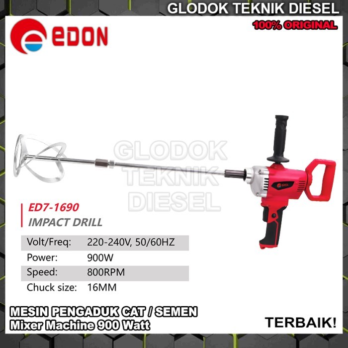 Jual Mesin Pengaduk Mixer Cat Semen Bor 16mm ED7-1690 EDON 16 mm Drill ...