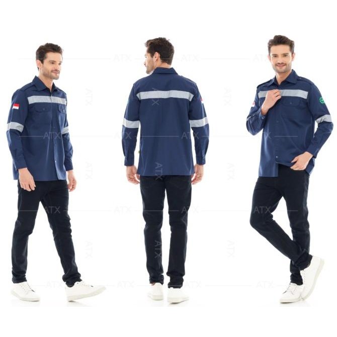 Jual Wearpack Safety Baju Kerja Lapangan Lengan Panjang Merk ATX Navy ...