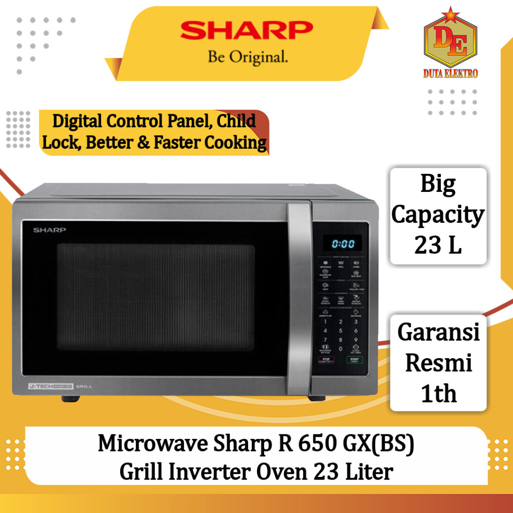 Jual Microwave Sharp R 650 GX(BS) Grill Inverter Oven 23 Liter | Shopee Indonesia