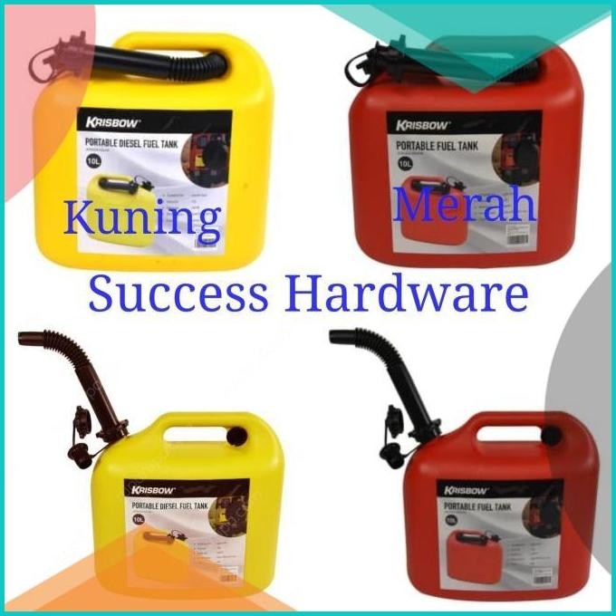 Jual KRISBOW JERIGEN SOLAR PLASTIK 10 LTR DIESEL TANK PLASTC 10L YELLOW ...