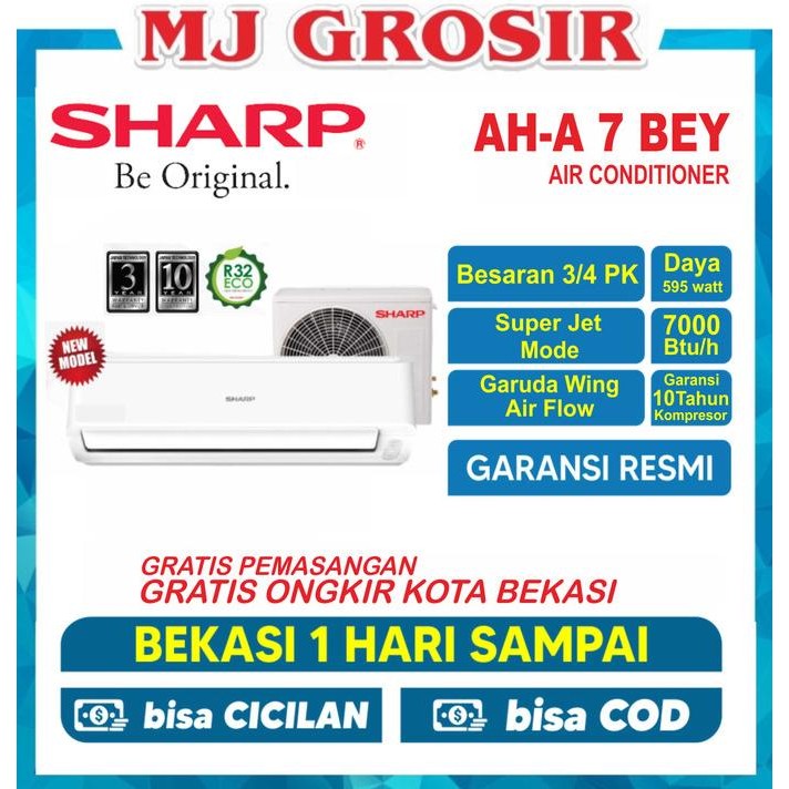 Jual NEW AC SHARP AH-A 07 BEY 3/4 PK + PASANG R32 LOW WATT | Shopee Indonesia