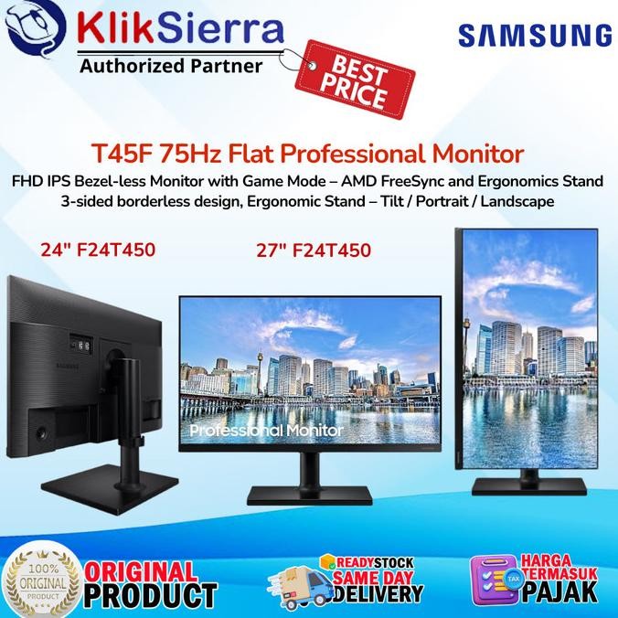 Jual SAMSUNG Monitor 27" inch LF27T450 FHD IPS 75Hz Bezel-less F27T450 ...