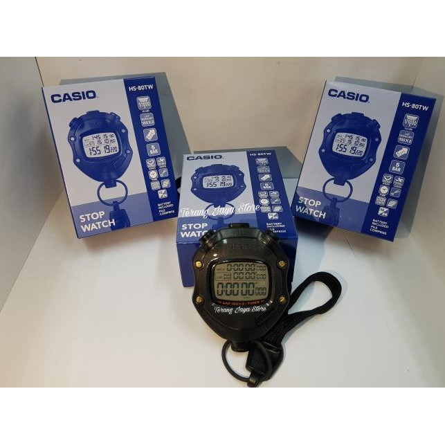 Jual Stopwatch Casio HS-80TW (Alat Pengukur Waktu) HS80W Dijamin Asli 100% | Shopee Indonesia