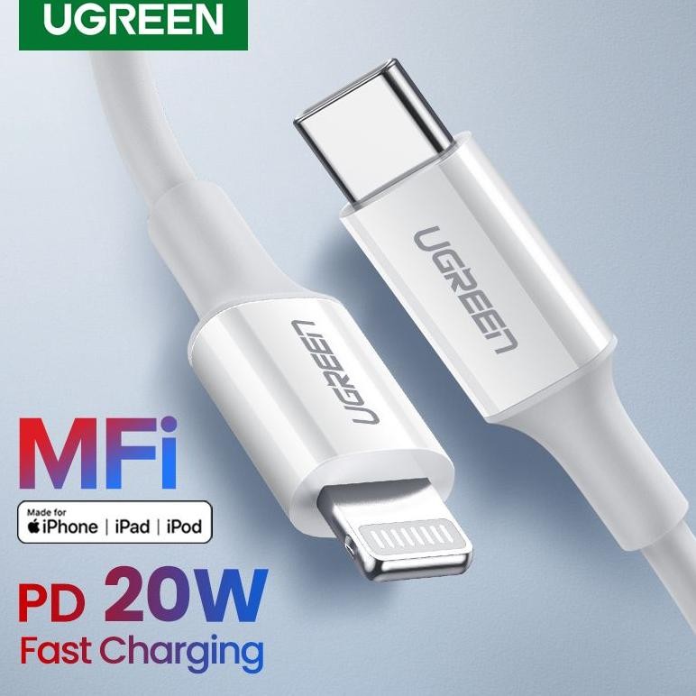 Jual Ugreen Kabel Data iPhone MFI USB Type C To Lightning PD Fast Charging Original | Shopee ...