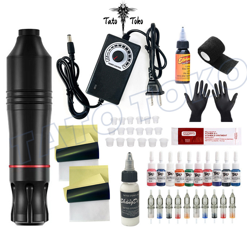 Jual Set pena tato/set lengkap alat tato Mesin Tattoo Rotary Pen Full ...