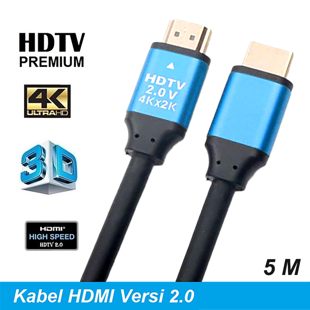 Jual Kabel Display Monitor dan TV HDMI TO HDTV 2.0 4K 5M - FS-4 - Biru ...