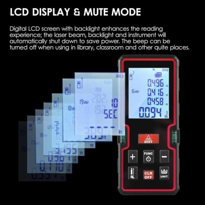 Jual METERAN LASER DIGITAL ELECTRONIC ACCURACY RULER INFRARED 60M 80M ...