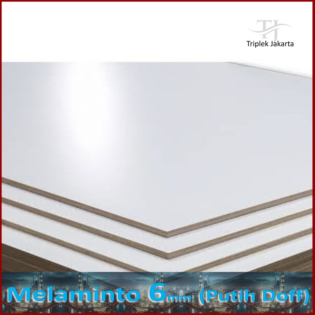 Jual Triplek Putih Doff 1 Muka Melaminto 6mm Ukuran 50x120 cm ( Tebal ...