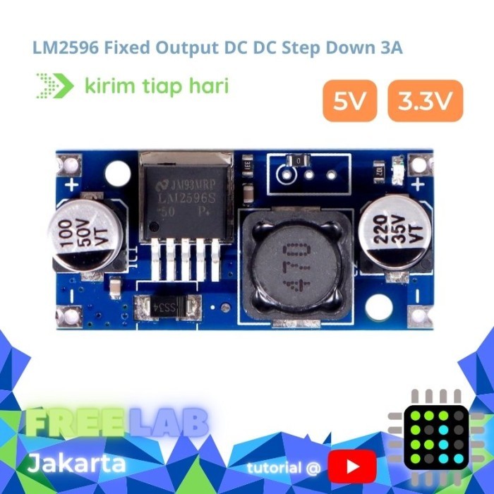 Jual LM2596 5V 3.3V Fixed Output DC DC 3A Stepdown Module Mini Power Supply DC to DC Regulator ...