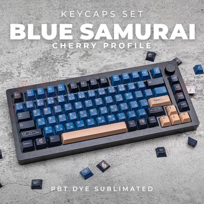 Jual BEBAS ONGKIR - Blue Samurai PBT Dye Sub Keycaps | Shopee Indonesia