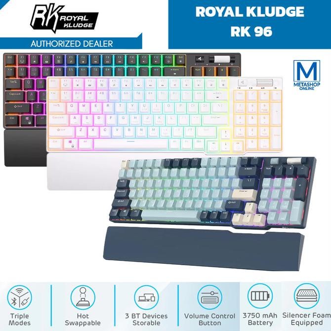 Jual NEW ROYAL KLUDGE RK96 WIRELESS MECHANICAL KEYBOARD GAMING RGB ...