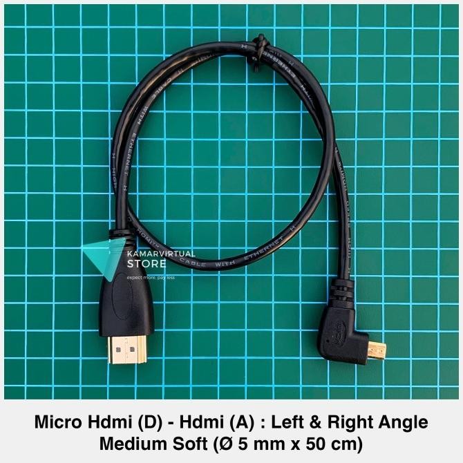 Jual Micro Hdmi to Hdmi Right / Left Angled 90 L Degree Up to 4k ...
