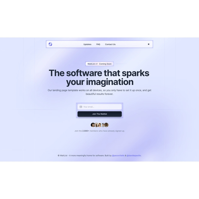 Jual Waitlist - Template Landing Page untuk Produk dan Startup Saas HTML Next.js Vue Figma ...