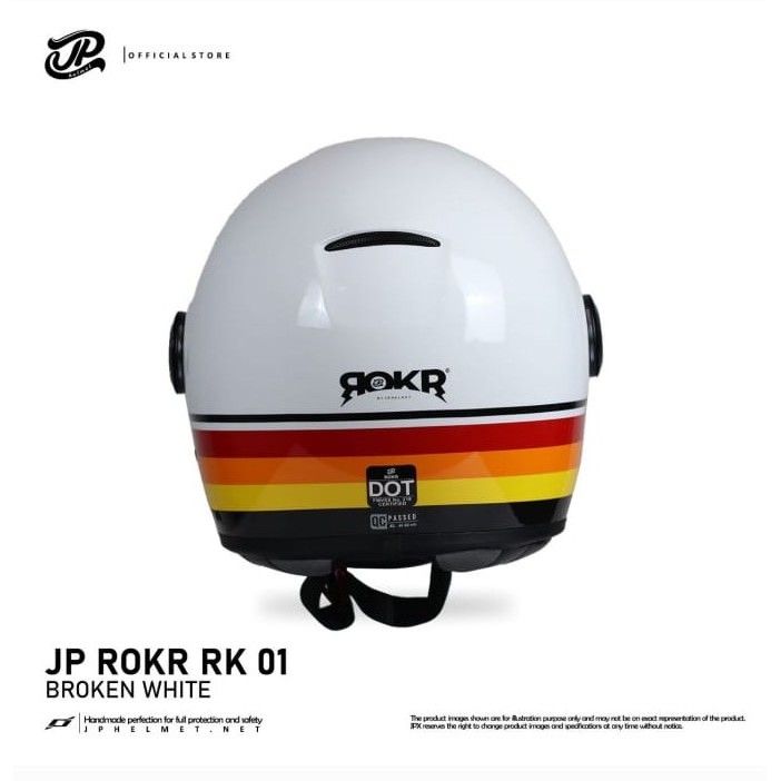 Jual Helm JP ROKR RK 01 I Motif White Glossy I Full Face I Jual Helm ...