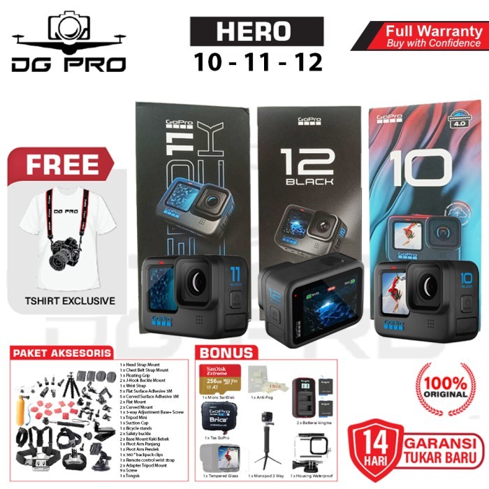 Jual HERO 9 BLACK BONUS - GO PRO HERO9 4K 60FPS & WIFI | Shopee Indonesia