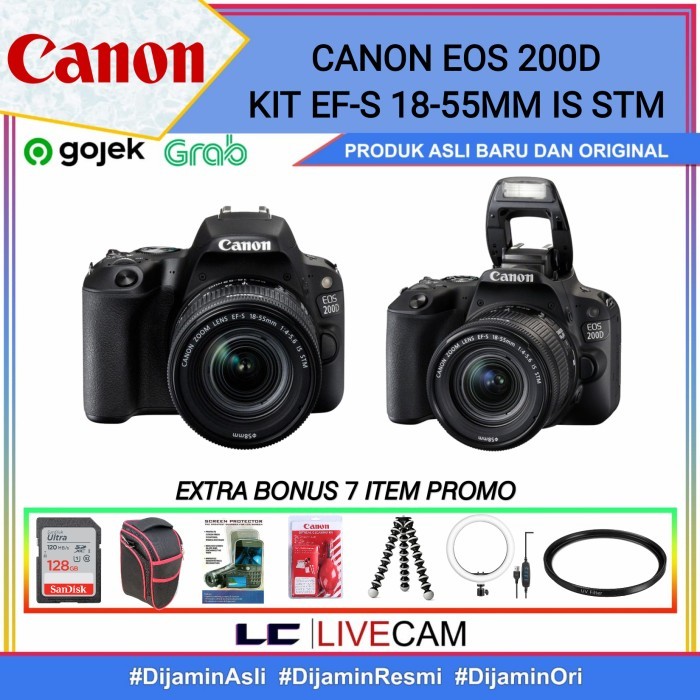 Jual EOS 200D KIT 18-55MM IS STM / KAMERA 200D KIT 18-55MM IS | Shopee ...