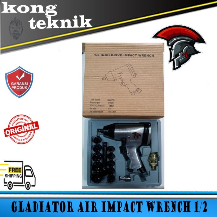 Jual Gladiator Air Impact Wrench 1/2 Inch Sock Angin Pengencang Baut ...