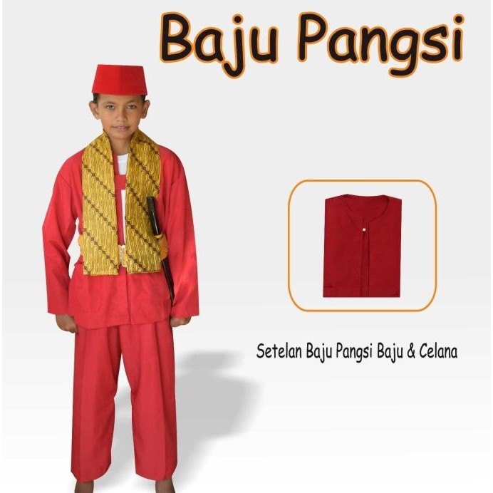 Jual Baju Pangsi Merah Anak Baju Betawi Warna Merah Baju Adat Baju ...