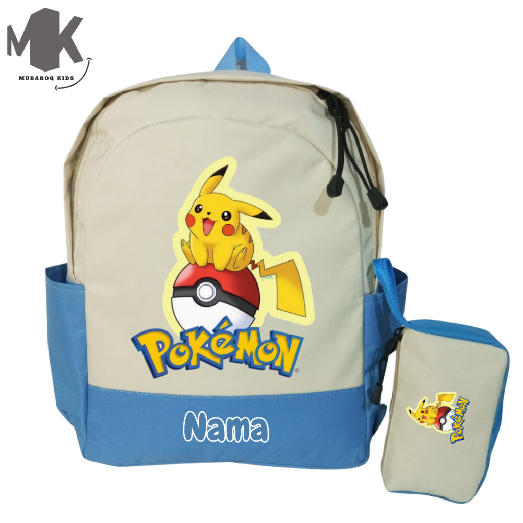 Jual TAS POKEMON ANAK USIA 1-10 TAHUN UNISEX FREE CUSTOM NAMA ...
