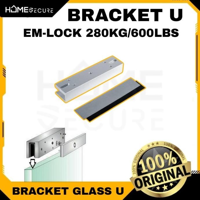 Jual BRACKET U MAGNETIC LOCK 280KG / BRACKET U GLASS DOOR LOCK EMLOCK ...