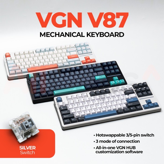 Jual VGN V87 TKL 3-mode 80% Wireless Mechanical Keyboard | Shopee Indonesia