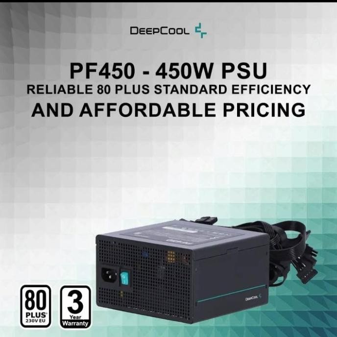 Jual TERBARU - PSU DeepCool PF450 PF 450 450W 80+ White All Flat Cable ...