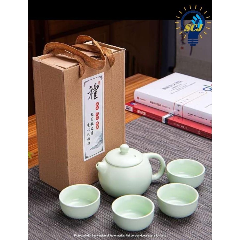 Jual Chinese Tea Pot Teko Set 4 Cups Ceramic | Shopee Indonesia