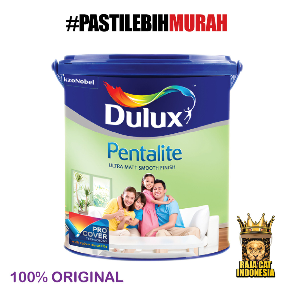 Jual Cat Tembok Interior Dulux Pentalite AntiBac Brilliant White 2290 2.5 L | Shopee Indonesia