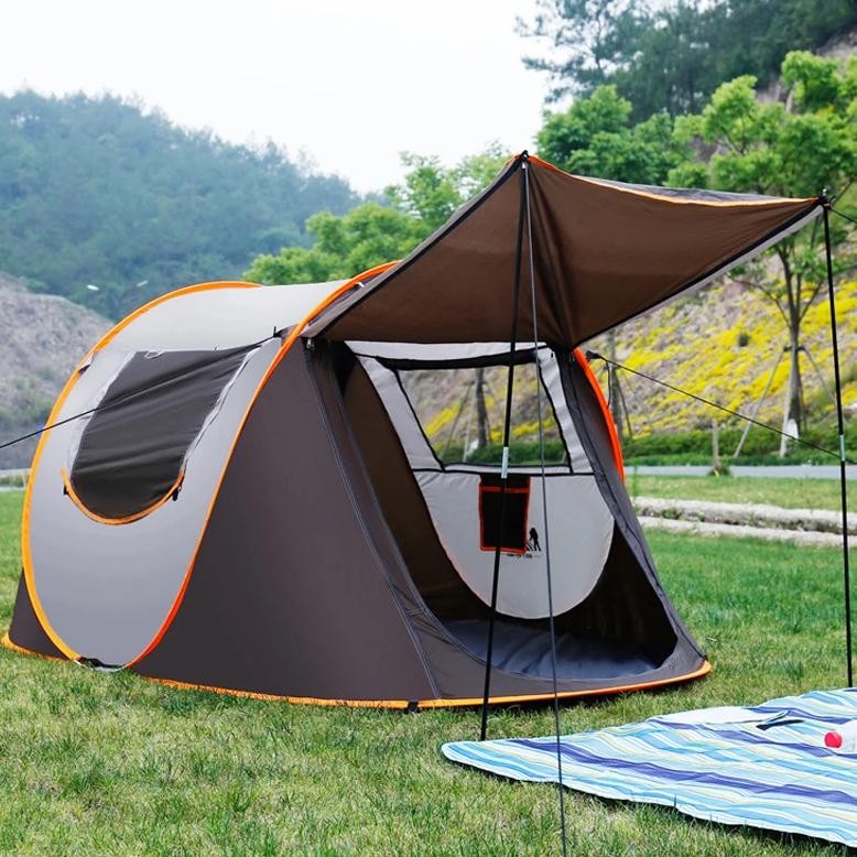 Jual 2-4persons pop up throw tent automatic waterproof large space ...