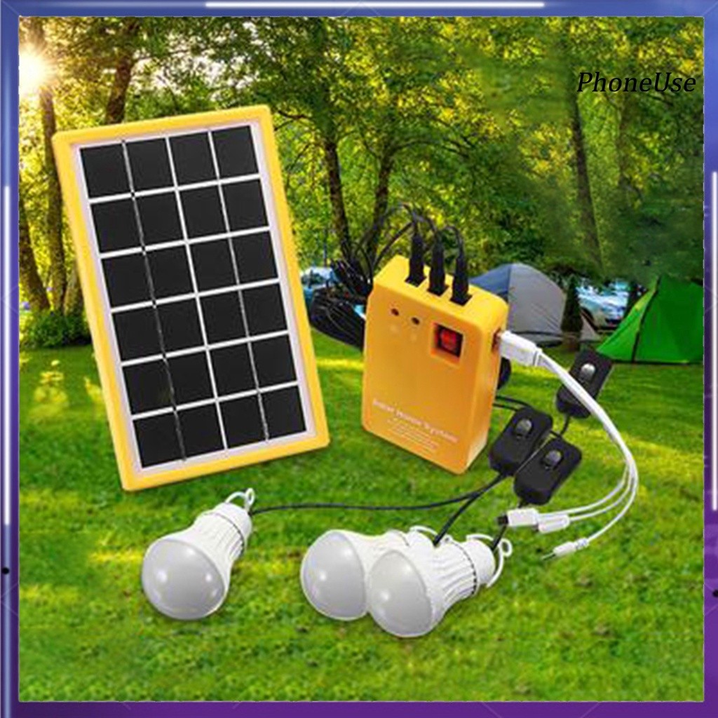 Jual Pu-Outdoor Panel Surya Panel Listrik Generator 3 LED Bulb Power ...