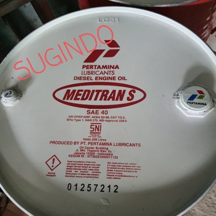 Jual Jual! Oli Mesin Diesel Pertamina Drum Meditran S40 Sae 40 Isi 209 ...
