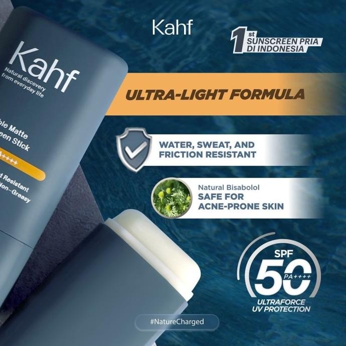 Jual Kahf Sunscreen Cowok Invisible Matte Sun screen Stick SPF 50 PA ...