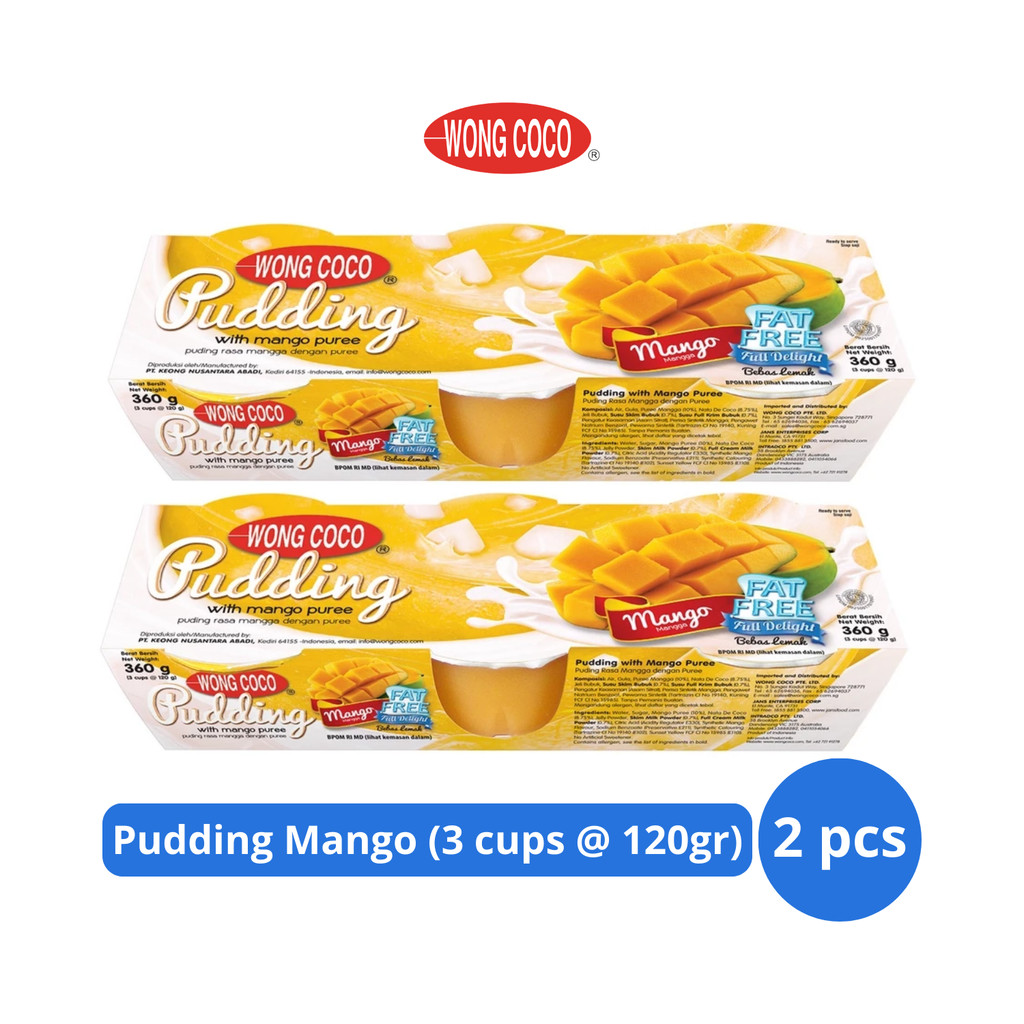Jual Wong Coco Pudding Mango 3 cups @ 120gr x 2 pcs | Shopee Indonesia