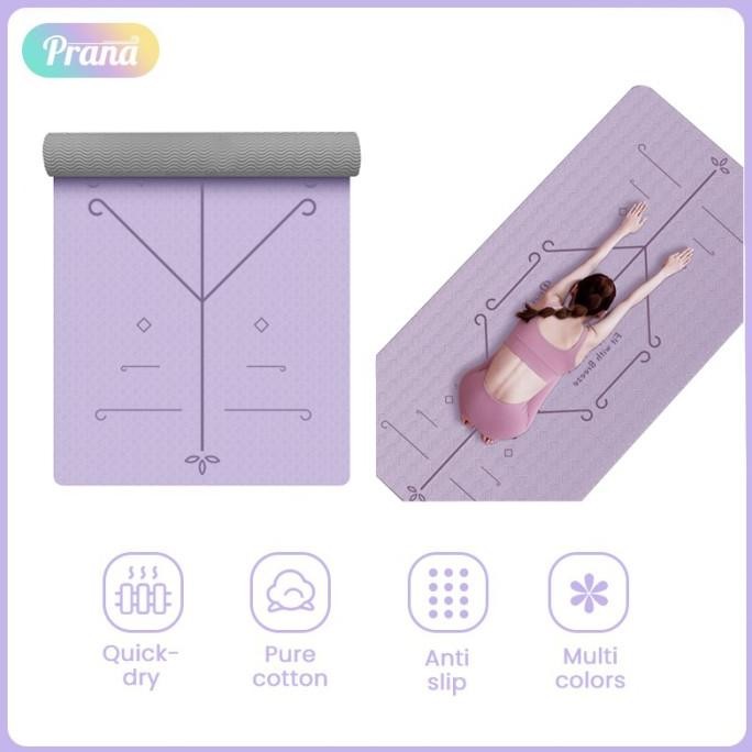 Jual Prana Matras Yoga TPE Tebal dengan Garis Posisi Tubuh, Alas Yoga ...