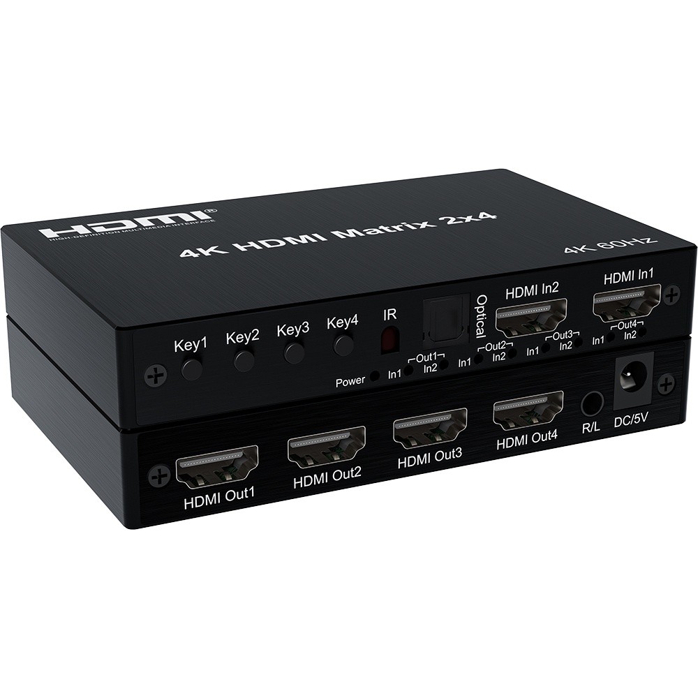 Jual 4K @ 60Hz HDMI Matrix 2X4 2 In 4 Out HDMI2.0 Splitter Switcher ...