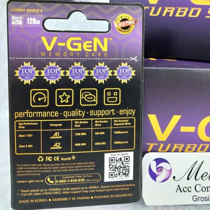 Jual V-Gen Micro Sd Vgen 128Gb Class 10 Turbo Series Memory Card ...
