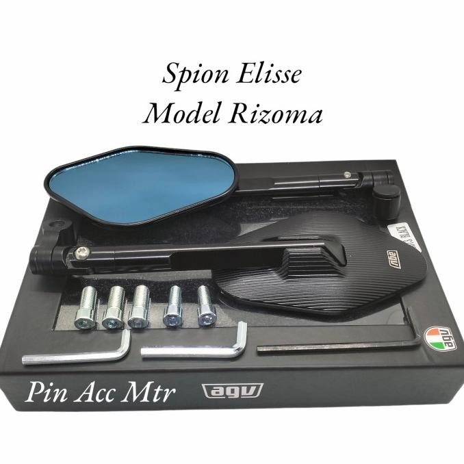 Jual Spion Tomok Model Rizoma Ellise Alumunium Kaca Biru Vario 125 150 ...