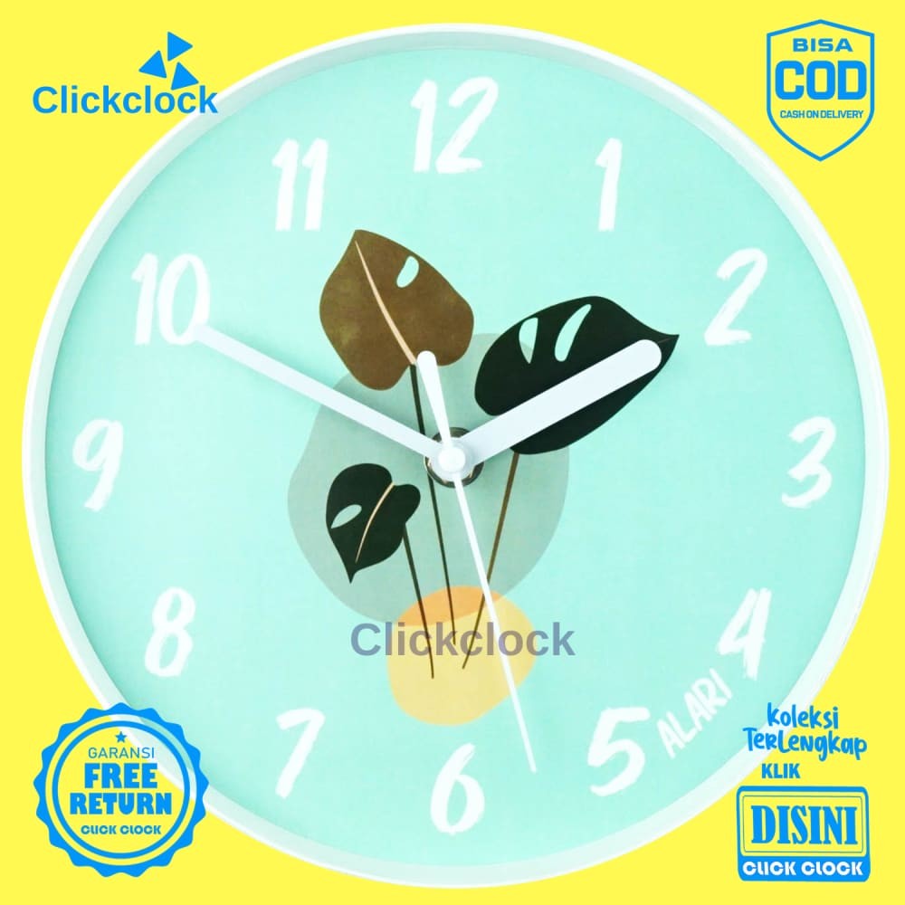 Jual Jam Dinding Analog Botanical Art TANPA KACA Bunga Flower Janda ...