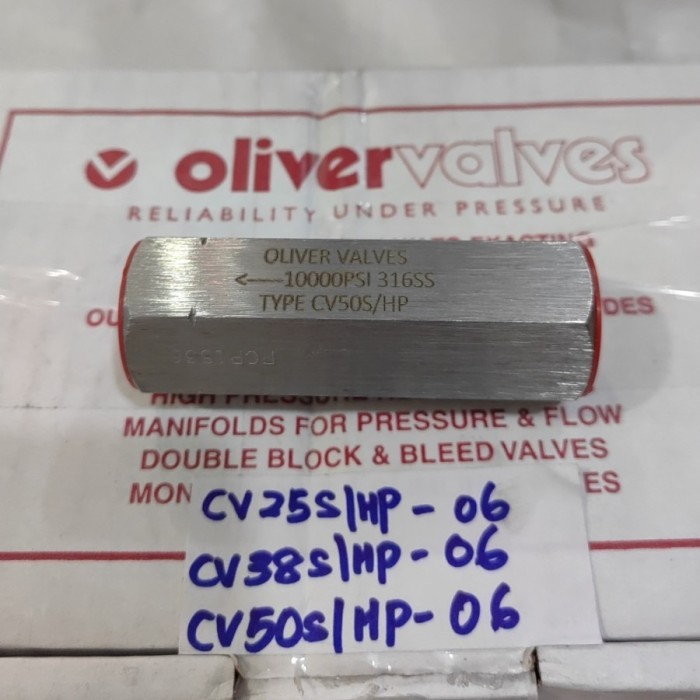 Jual Check Valve 1/2" FNPT 10000PSI 10K Cracking 7PSI Oliver CV50S/HP ...