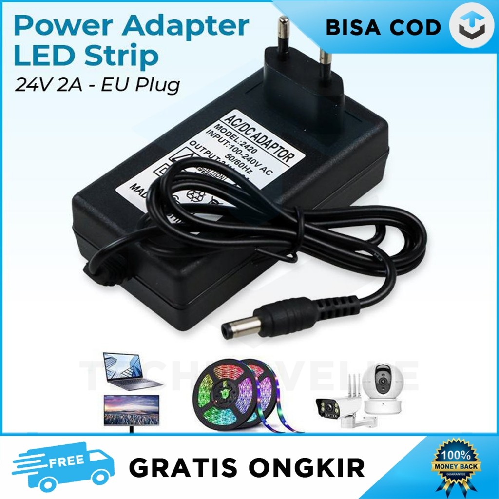 Jual POWER SUPLAY LAMPU LED SELANG ADAPTER AC TO DC 24V 2A SUPPLY CONVERTER | Shopee Indonesia