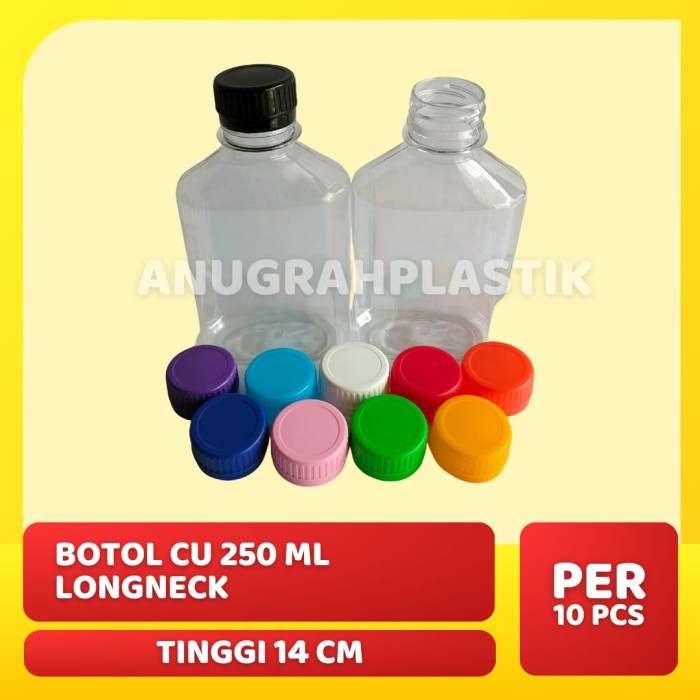 Jual BEBAS ONGKIR - Botol Plastik CU 250 ml PET / Botol Gepeng 250 ml ...