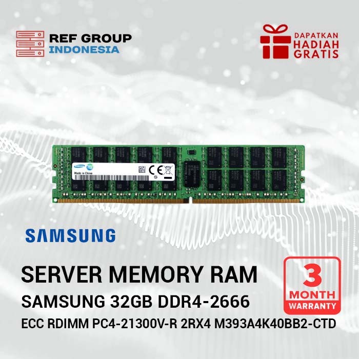 Jual Server Memory RAM Samsung 32GB DDR4-2666 ECC RDIMM PC4-21300V-R ...
