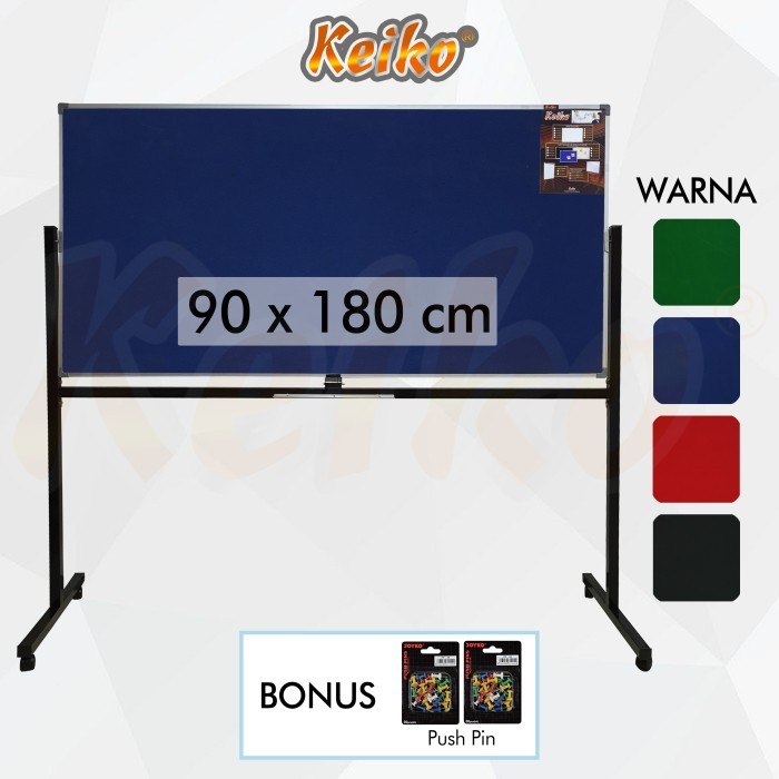 Jual Softboard Cork Board / Papan Mading Standing Bludru Keiko 90 x 180 ...