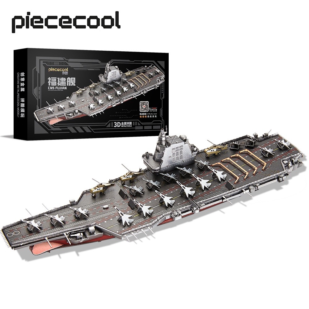 Jual Piececool 3D Teka-teki Logam CNS FUJIAN Kapal Induk Model Kit DIY Militer Blok Bangunan ...