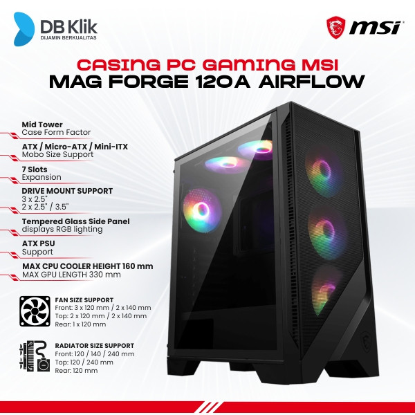 Jual Msi Casing Pc Gaming Forge 120A Airflow | Shopee Indonesia
