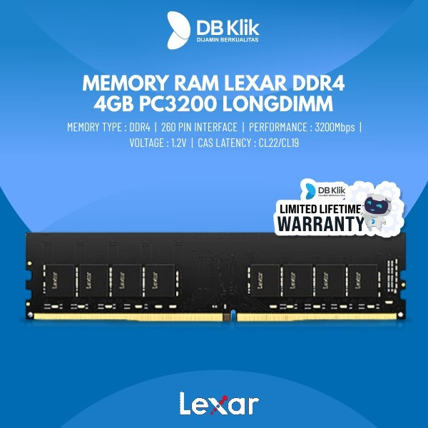 Jual Lexar Memory Ram Ddr4 4Gb Pc3200 Longdimm - Ram Pc Ddr4 4Gb Udimm ...