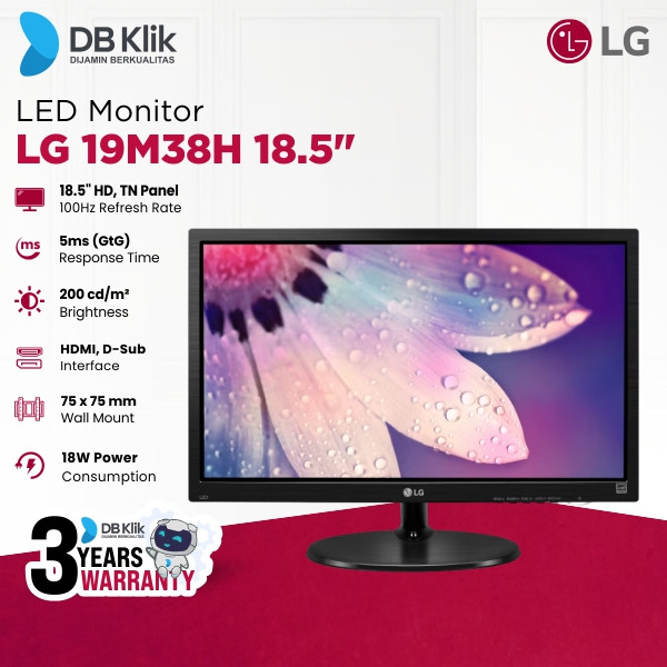 Jual Lg Led Monitor 19M38H Hdmi 18.5" 60Hz Hdmi D-Sub - 19M38H Hdmi ...