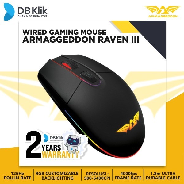 Jual Armaggeddon Mouse Gaming Raven Iii Wired 6400Cpi - Raven 3 ...