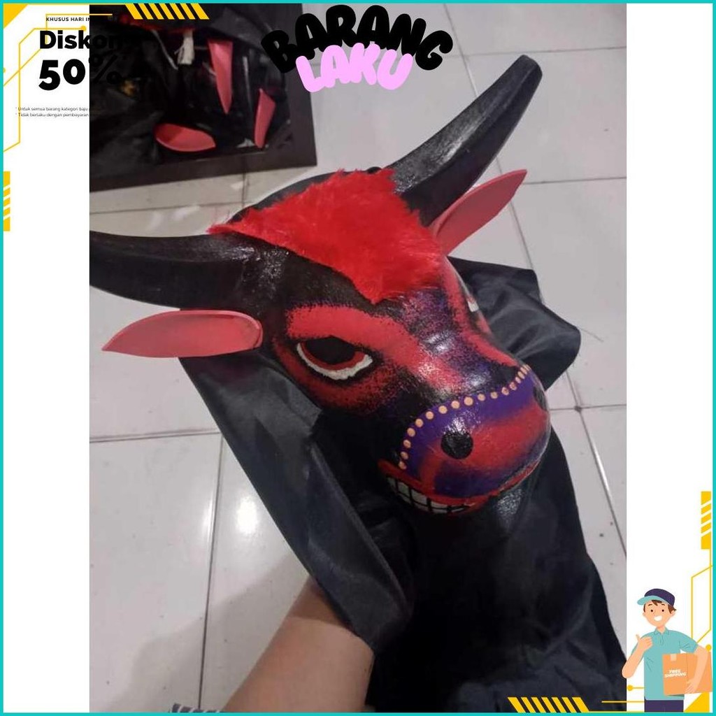 Jual Bantengan Kemol Panjang Berekor Topeng Banteng Mberot Mainan ...