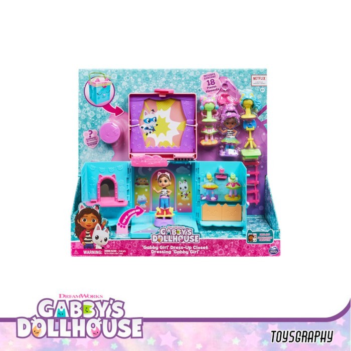 Jual TERMURAH Gabby's Dollhouse Gabby Girl Dress Up Closet Playset ...